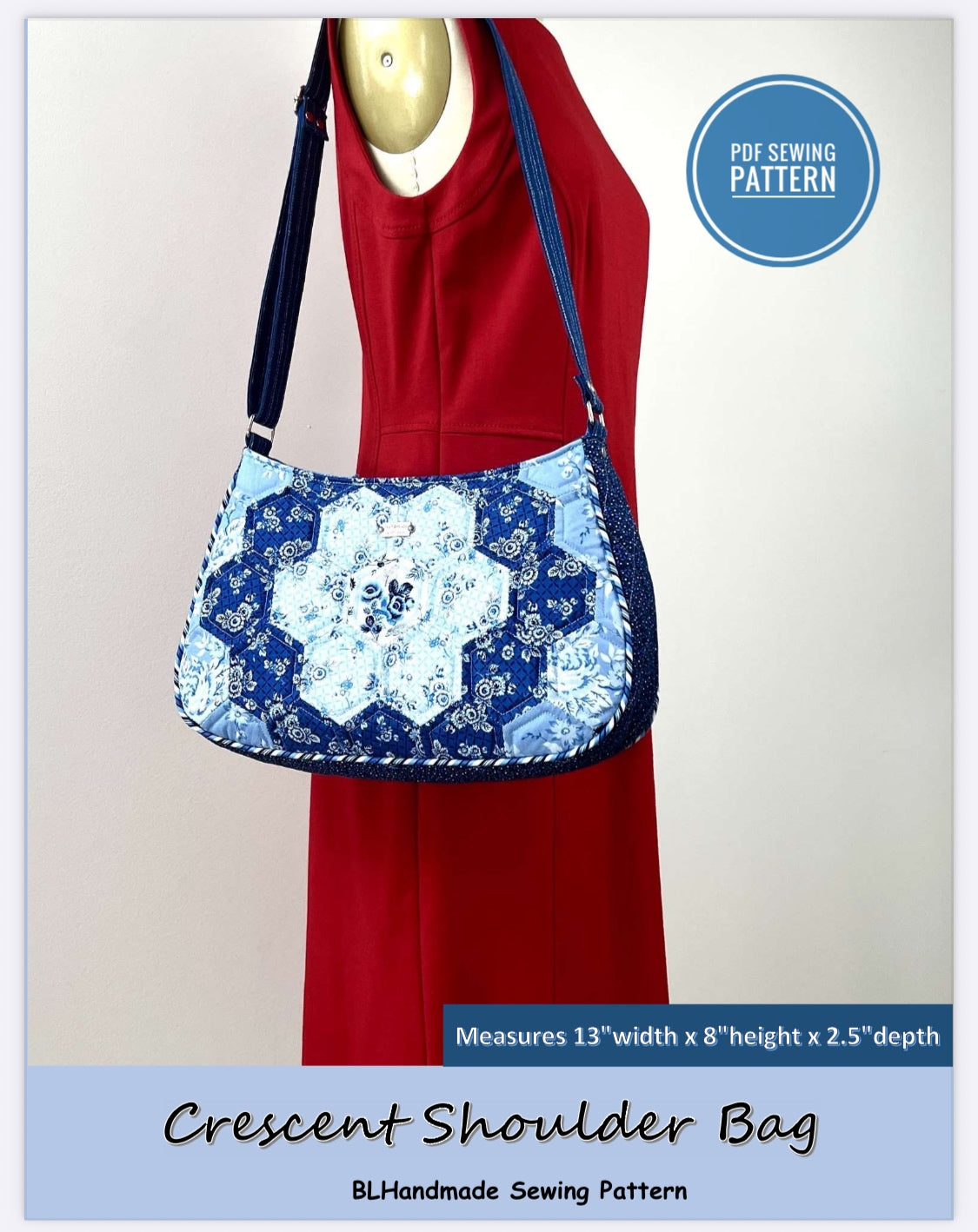 Crescent Patchwork Shoulder Bag PDF Sewing Pattern – BL Handmade