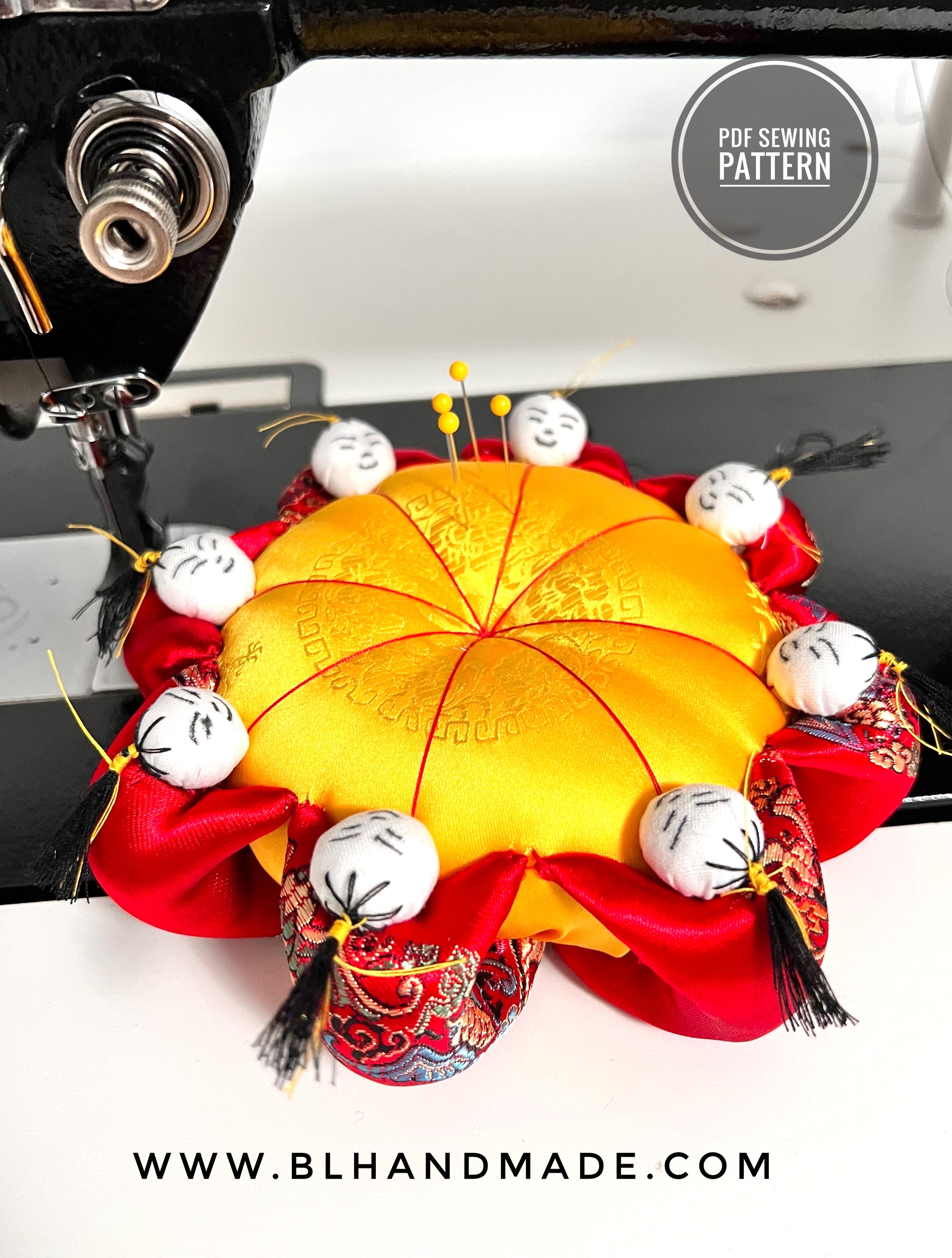 Vintage pincushion with 8 little people PDF sewing pattern – BL Handmade